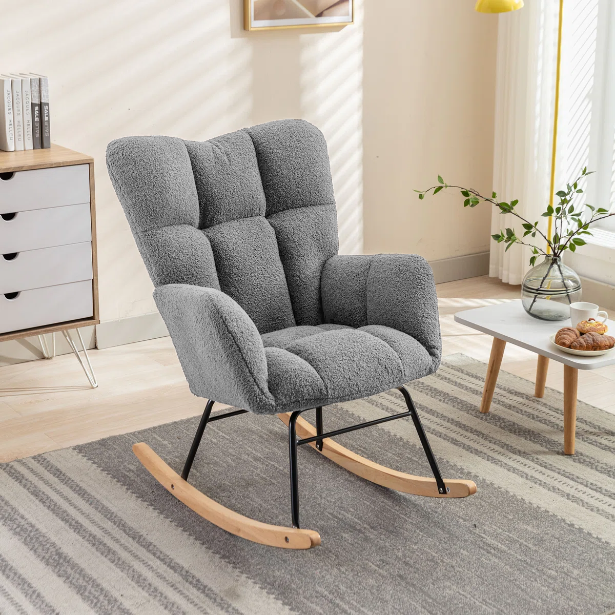Carter Grey Rocking Chair – sue-e furniture